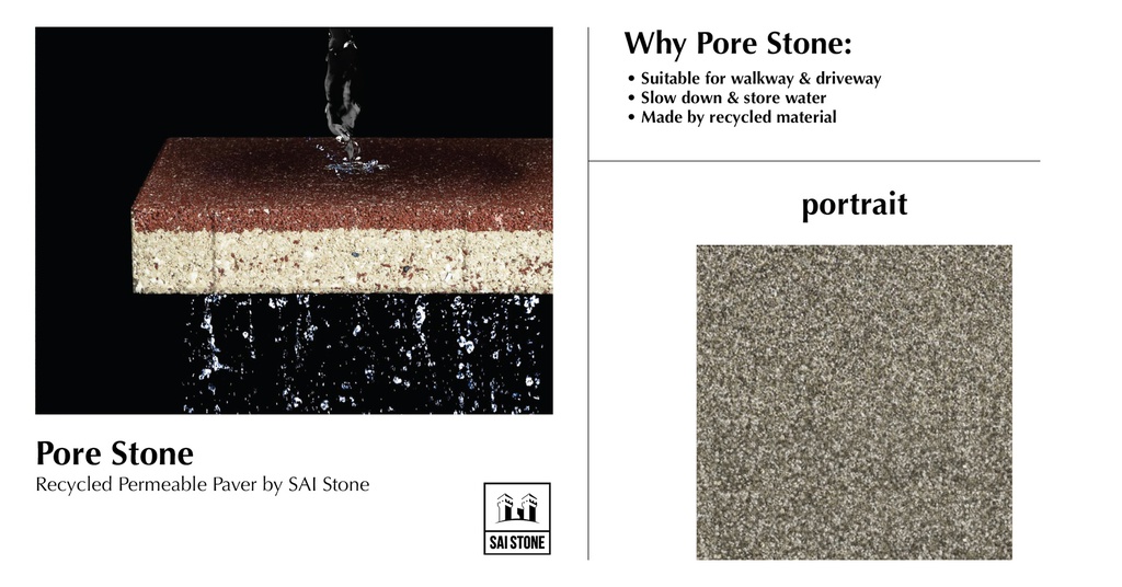Permeable Ceramic Pore Stone 400x200x50mm LD-FYS032 Grey | SAI Stone